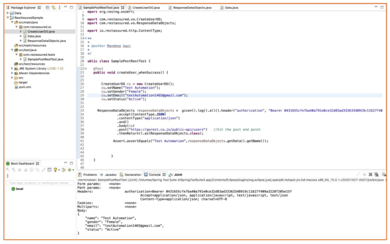HTTP POST Method Using RestAssured