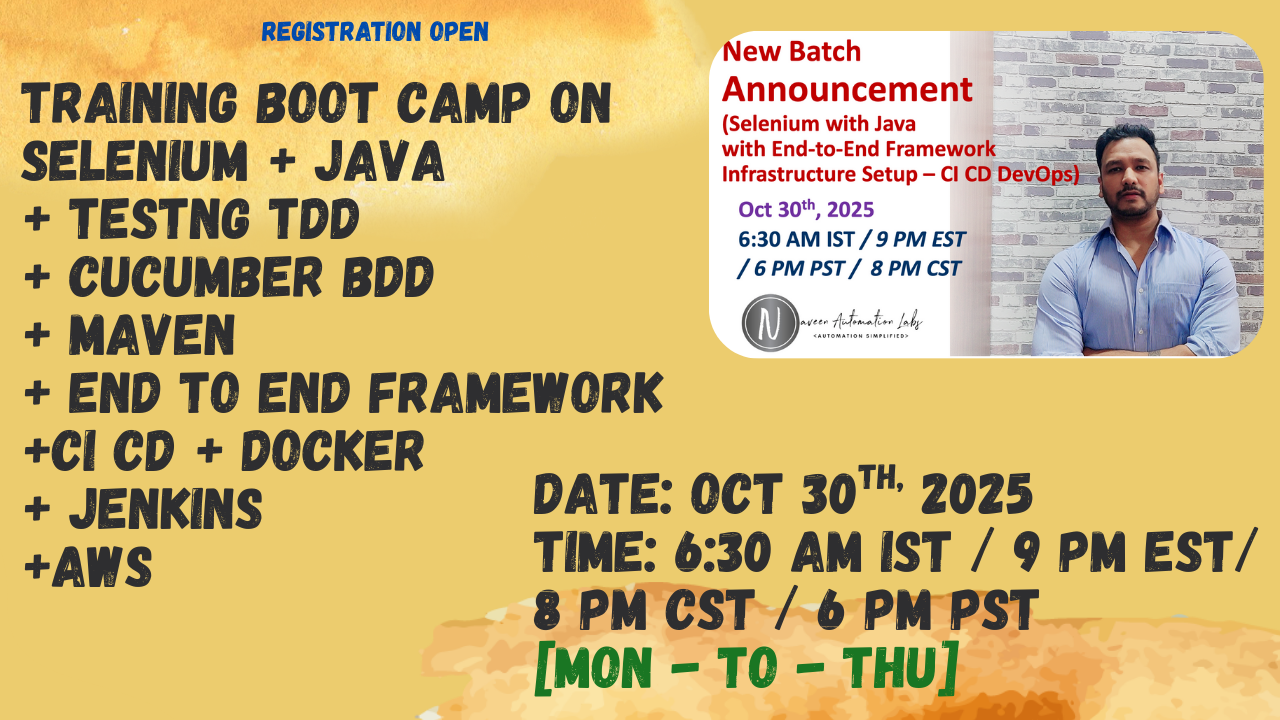 Selenium & Java Training Course Content – Regular Batch (30th Oct 2025 ...