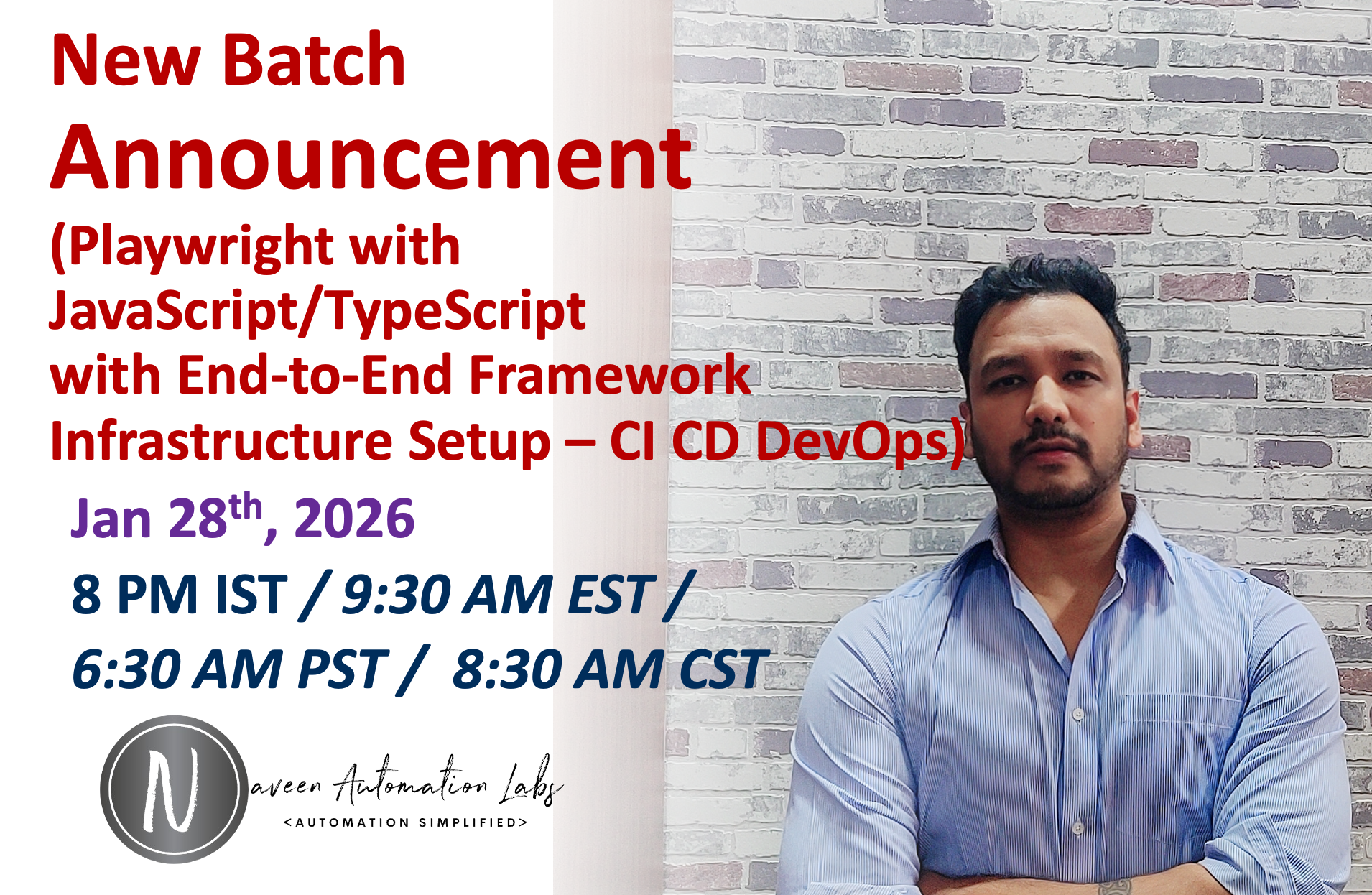 Playwright Javascript/Typescript Training - 28th Jan 2026 [ 8 PM IST / 9:30 AM EST ...