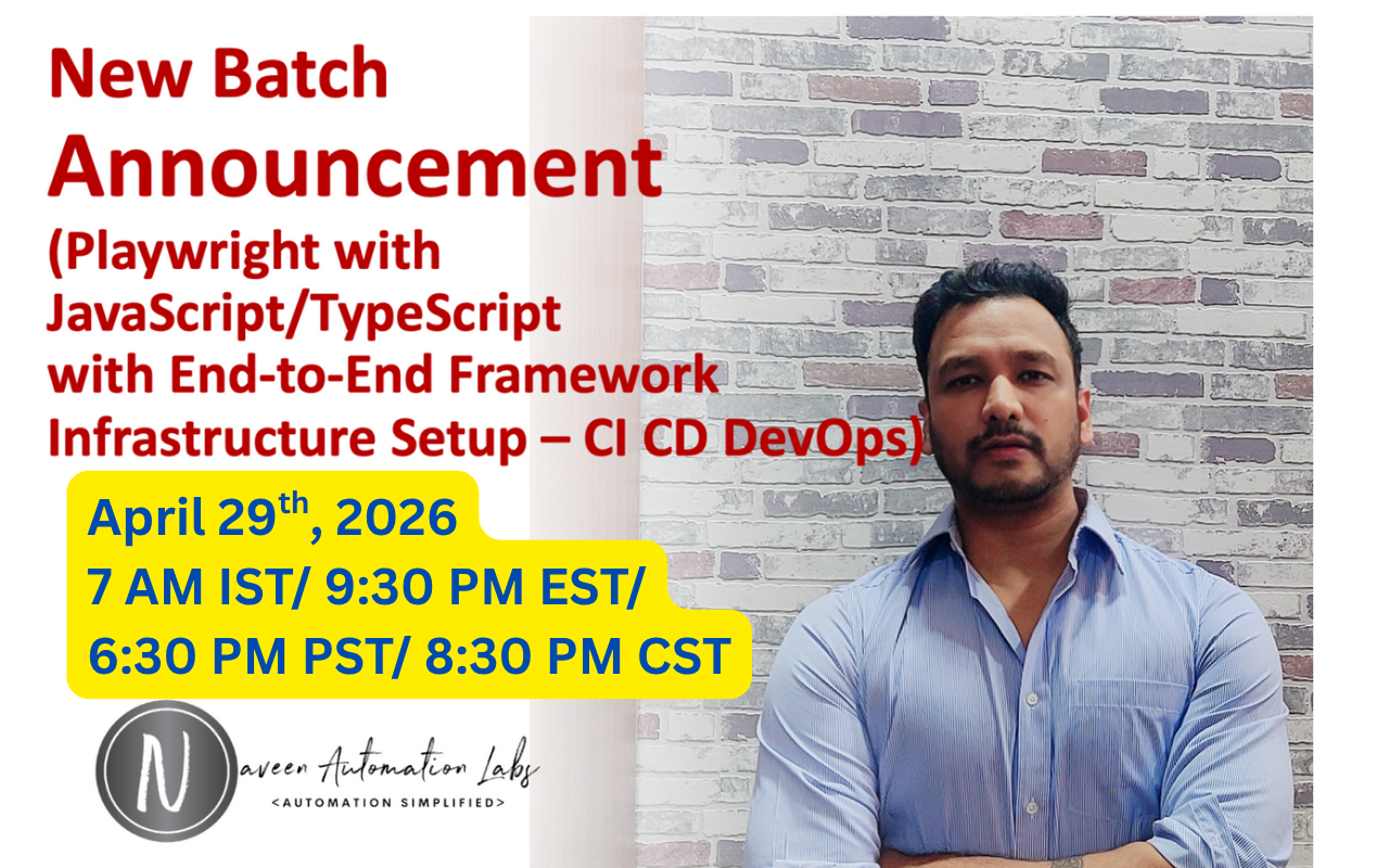 Playwright Javascript/Typescript Training – 29th April 2026 [ 7 AM IST ...